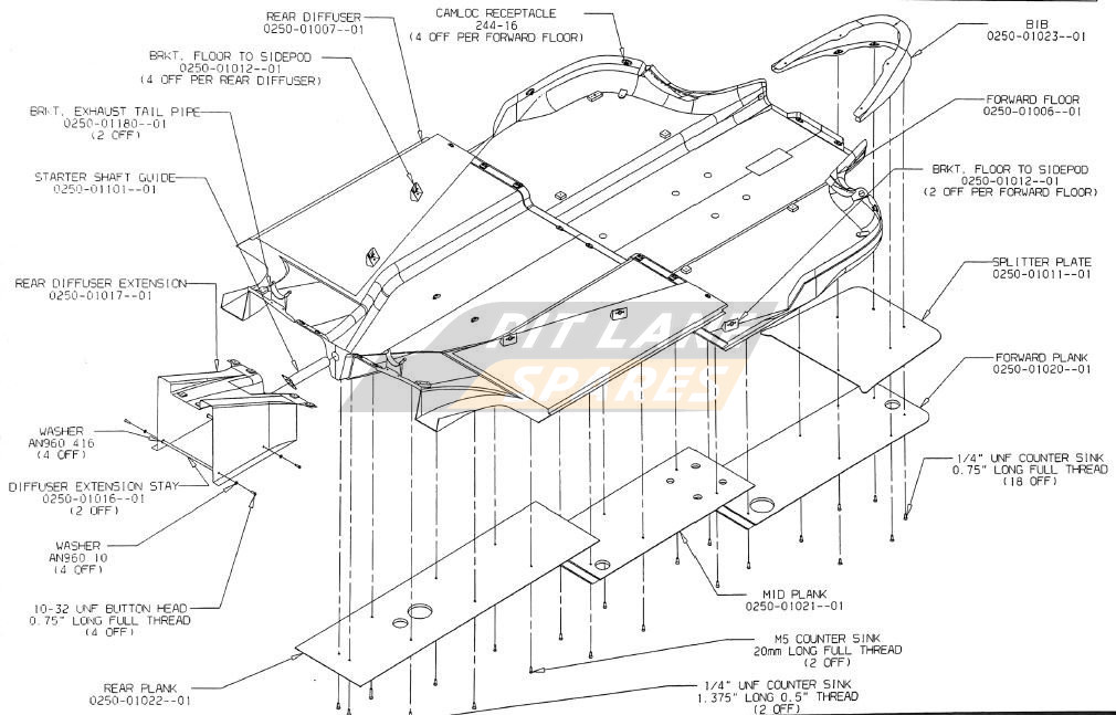 MID PLANK - 0250-01021--01 | Pitlane Spares