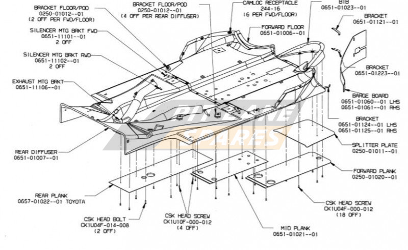 Browse Race Car Parts: Underbody ΑΝd planks assy | Pitlane Spares